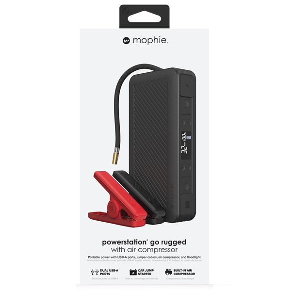Mophie Powerstation Go Rugged with Jump Starter Air Compressor Black